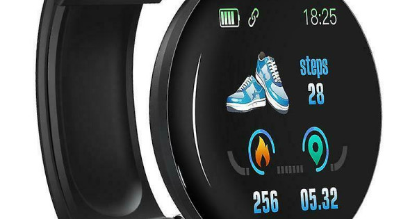 D18 Smartwatch με Παλμογράφο Μαύρο | mohicans.gr