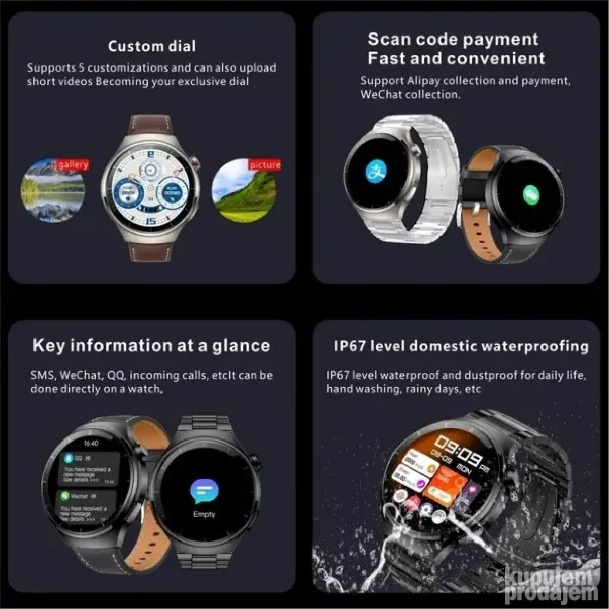 Smartwatch S20 MAX with voice assistant, 46mm, male smartwatch, NFC ...